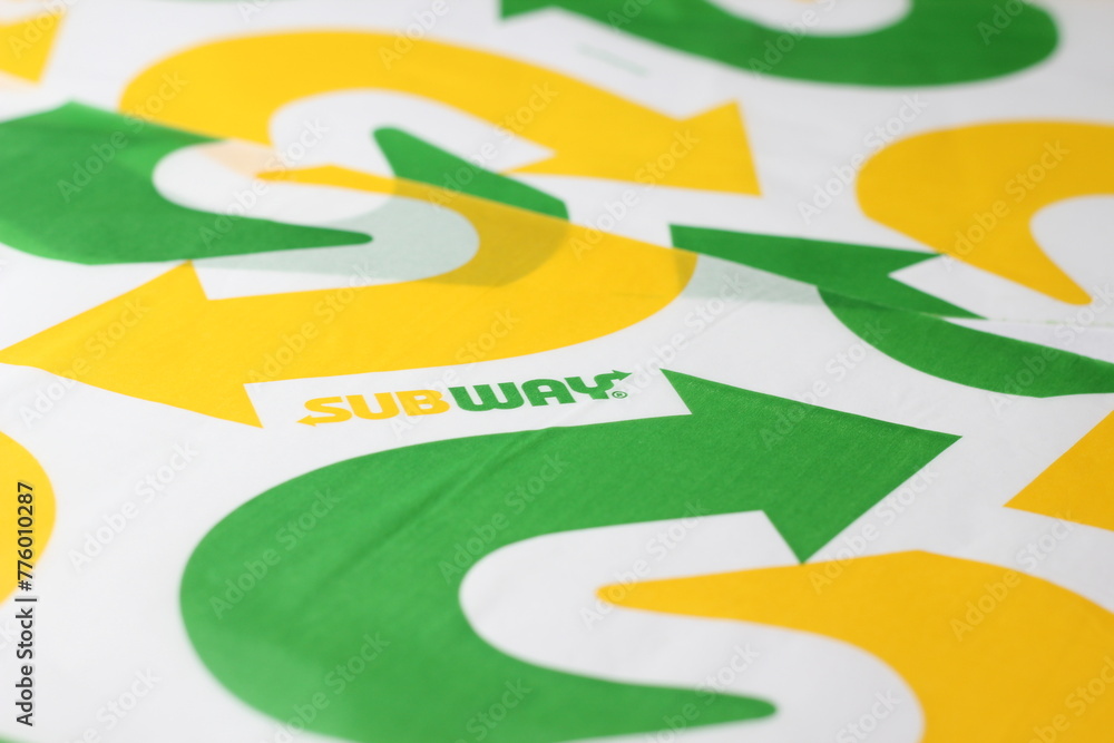 Bangkok, Thailand - January 19 2024 - Subway logo, Subway logo ...