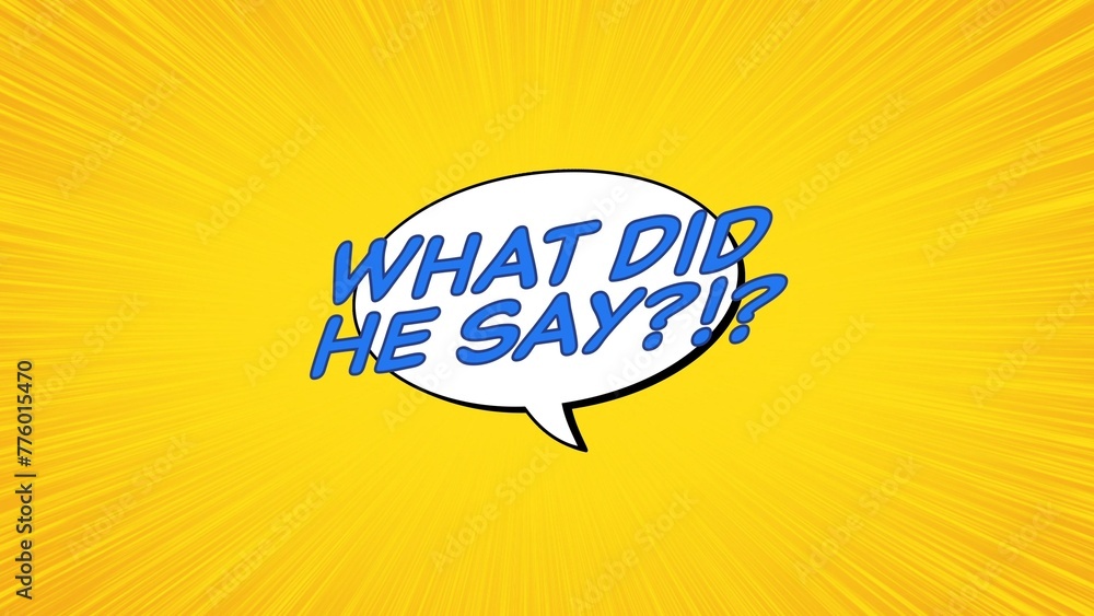 Full Screen Cartoon Text Bubble Speech Title Intro Stock Template ...