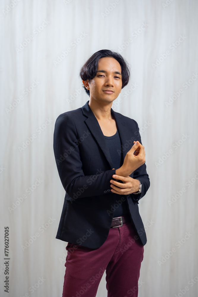 Portrait filipino Gay man - Asian young man with cool hairstyle working ...