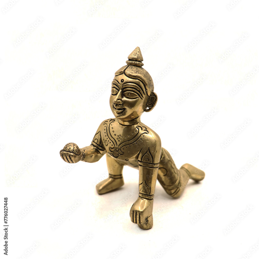 vintage golden figure of crawling baby lord krishna also called gopal ...