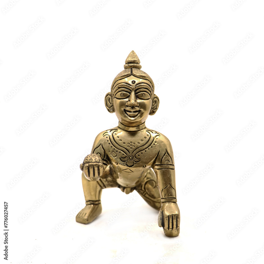 vintage golden figure of crawling baby lord krishna also called gopal ...
