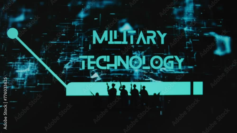 Vidéo Stock Military Technology inscription on black background with ...