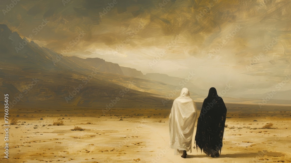 Conversion of the Ethiopian Eunuch In the quiet soli AI generated illustration Stock ...