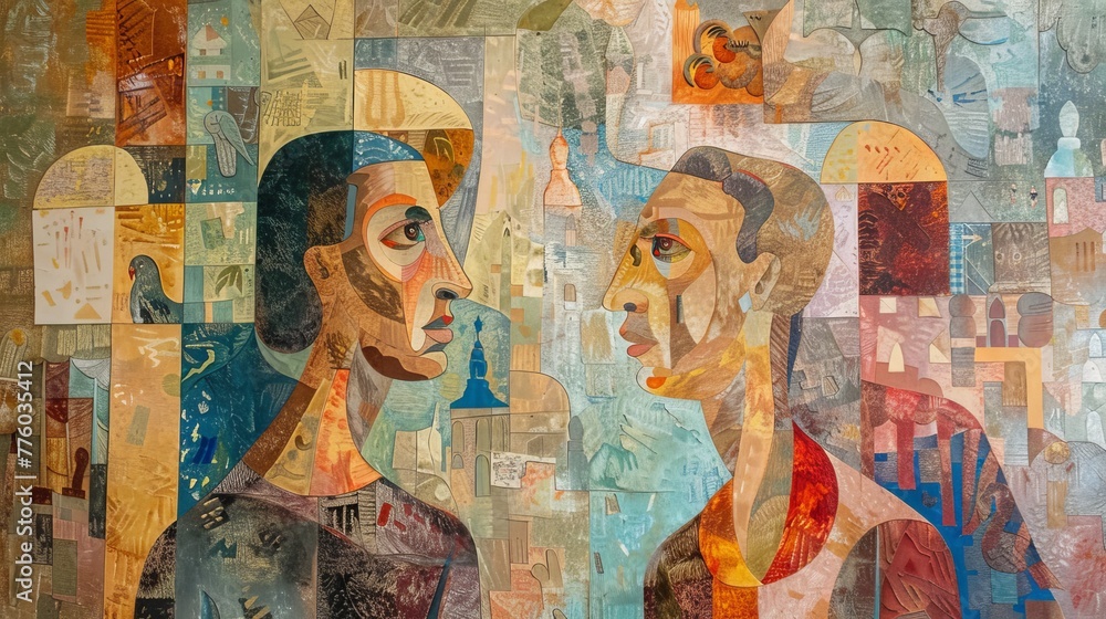 Conversion of Lydia Amidst the vibrant colors of a b AI generated ...