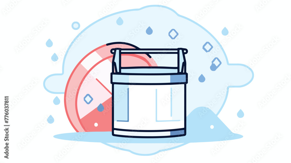 Water bucket line icon 2d flat cartoon vactor illus Stock Vector ...
