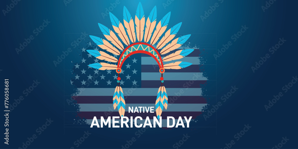Native American Day. Native American Day concept banner, poster ...