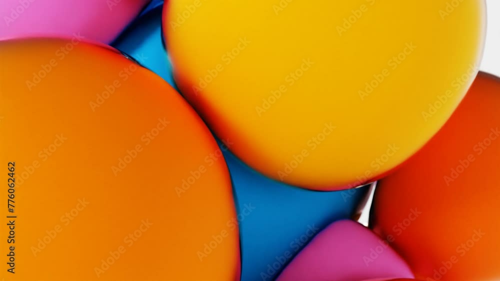 3d render smooth animation with 3d colorful moving sphere. 3d rendering ...