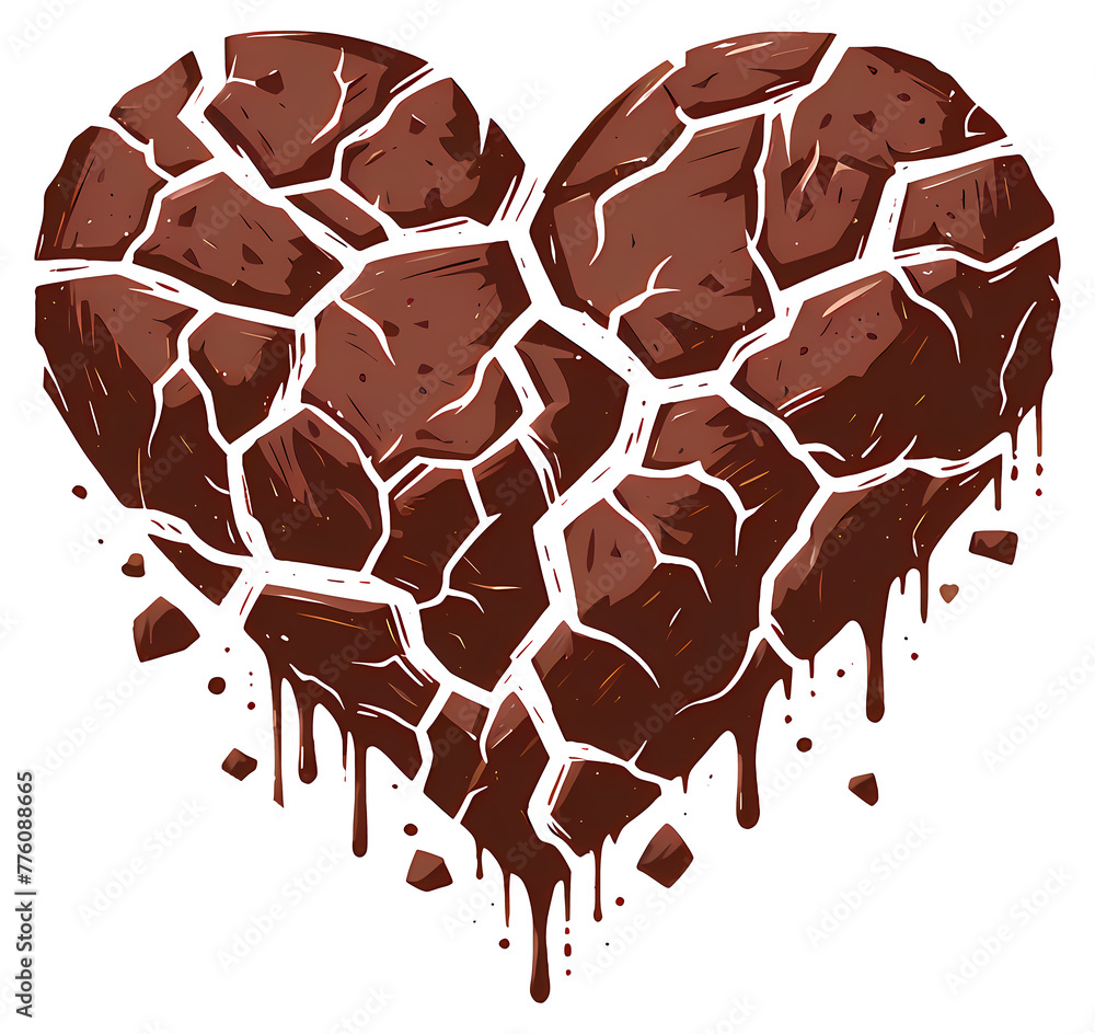 Broken heart Illustration: broken relationship symbol. sadness and ...