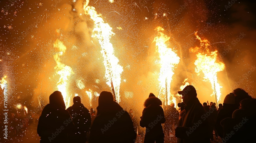 Guy Fawkes Night, bonfires and fireworks, history remembered Stock ...
