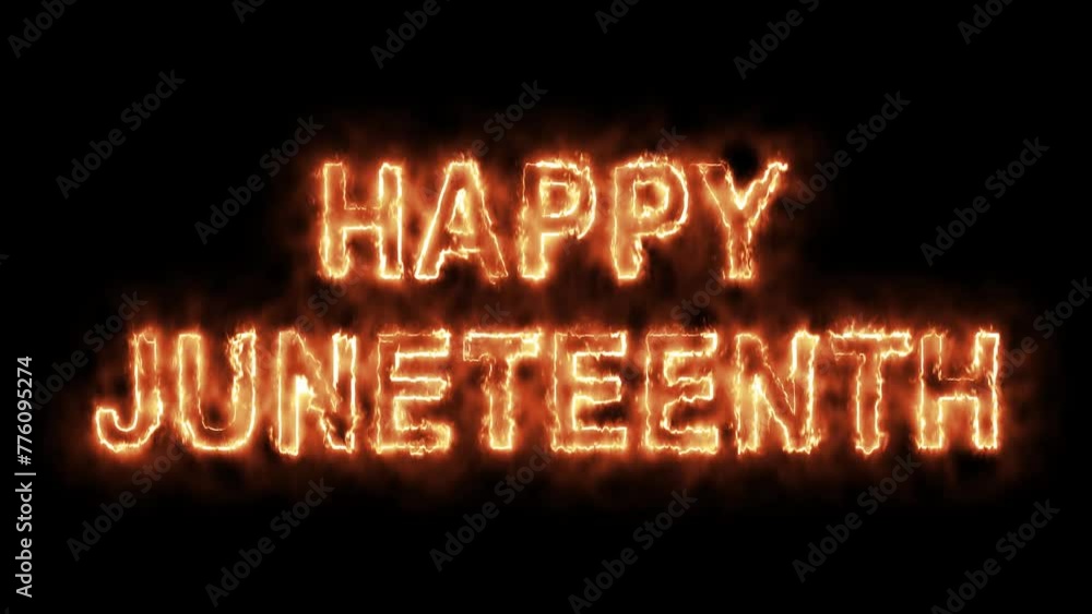 Vidéo Stock Juneteenth Freedom Day June 19. Lettering Juneteenth fire ...