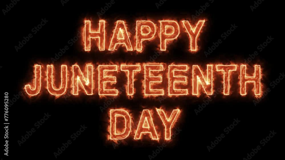 Juneteenth Freedom Day June 19. Lettering Juneteenth fire Text ...