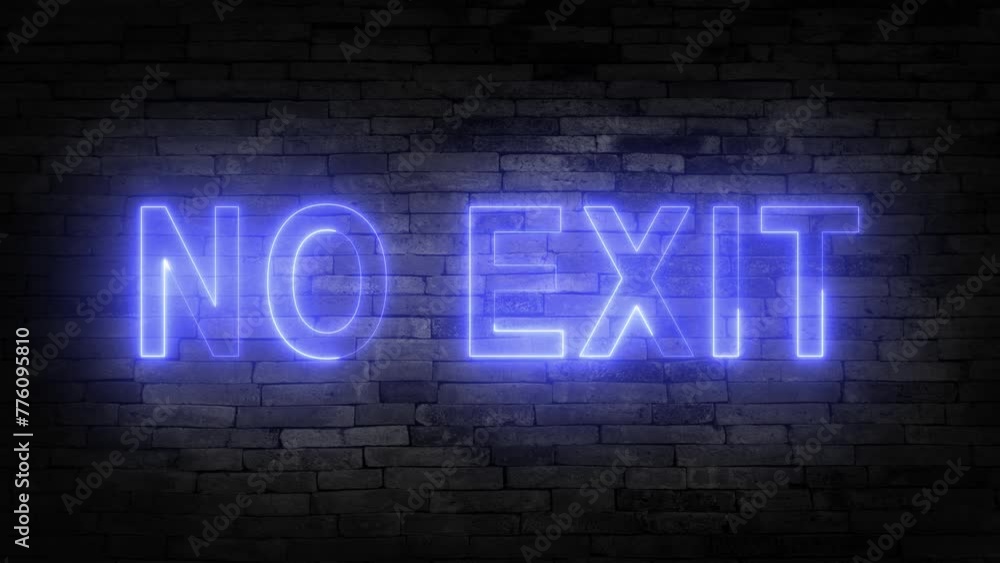 Exit Sign with Animation of Glowing green Light Isolated on Black ...