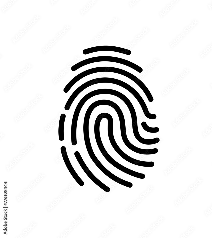 fingerprint icon vector (only fill eps file) illustration on white ...