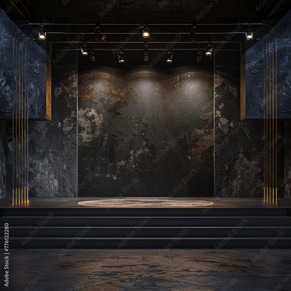 Modern Stage Design with Luxurious Dark Textures ilustração do Stock ...
