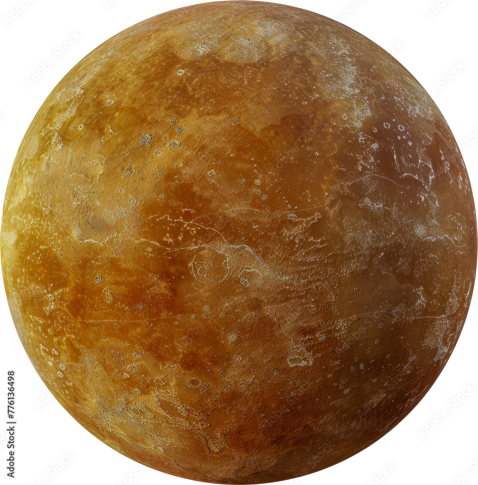 Detailed view of the Mercury surface with craters and texture cut out ...