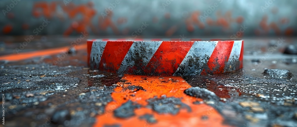 Chemical spill barrier tape designates safety zone for cleanup ...