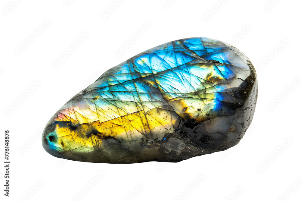 Iridescent Polished Labradorite Stone - Isolated on White Transparent ...