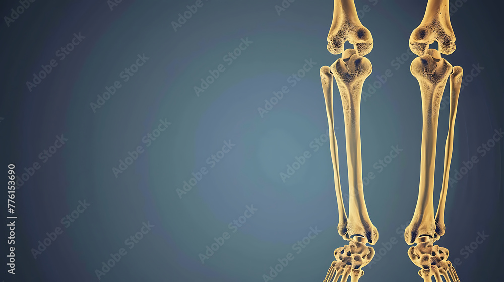 Human Skeleton Tibia and Fibula Bone Anatomy with space for text ...