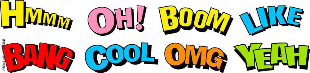Vetor do Stock: Cartoon comic sign . Speech , boom sign expression and ...