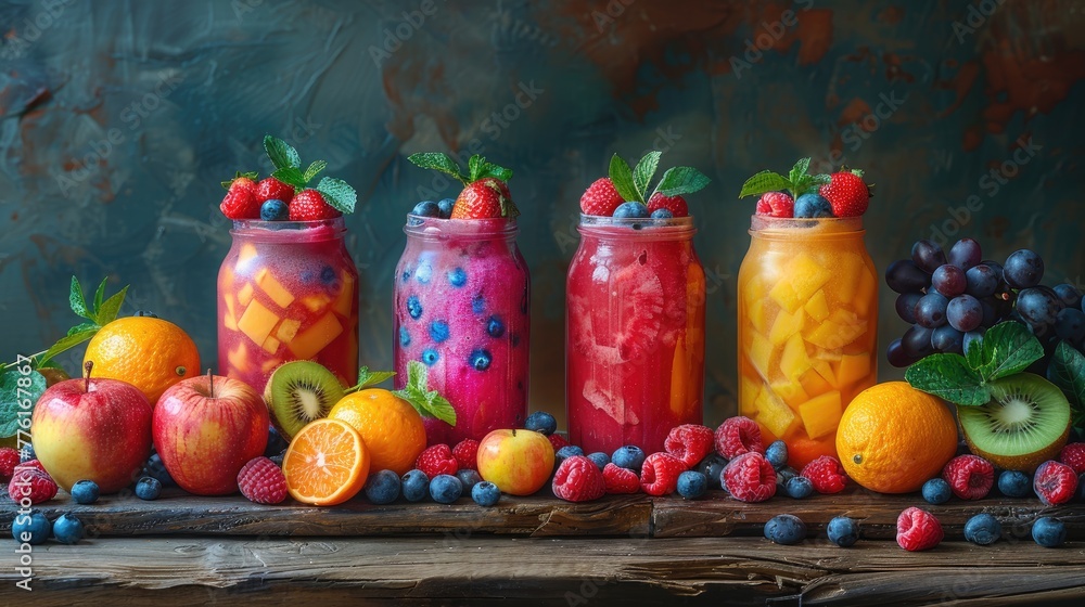 Creative artistâ€™s retreat refreshment table, with inspiring smoothies ...