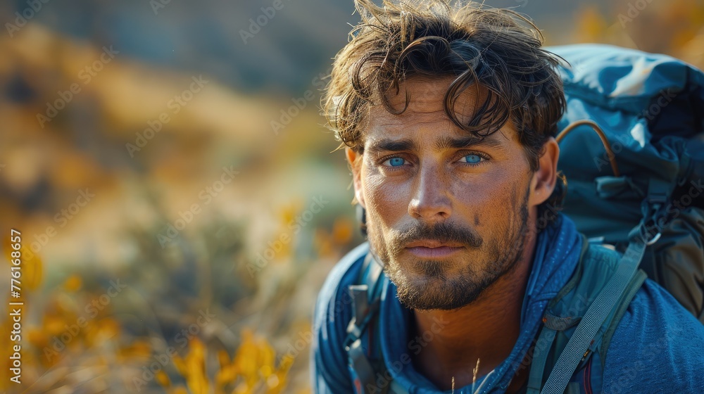 Man rehydrating after a challenging desert trek, highlighting endurance ...