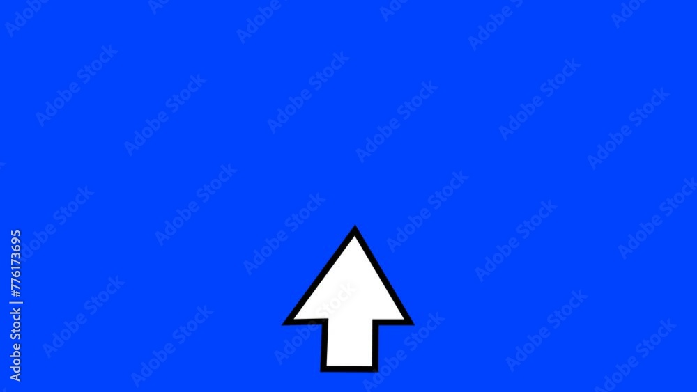 Animated up arrow symbol on 4K alpha channel transparent background ...