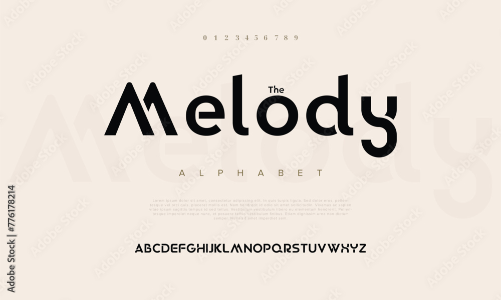 Melody Serif classic design font vector illustration of alphabet ...