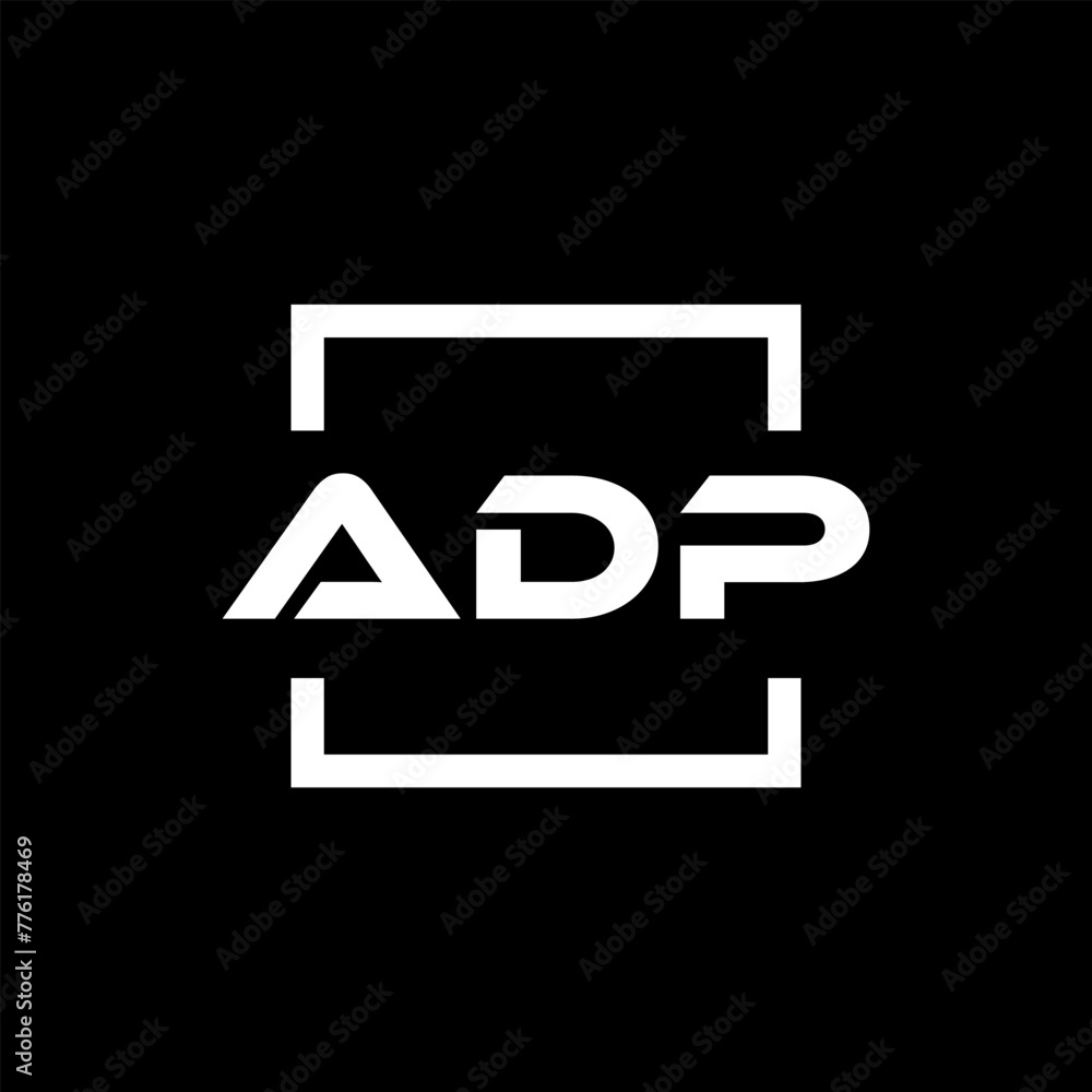 Initial letter ADP logo design. ADP logo design inside square. Stock ...
