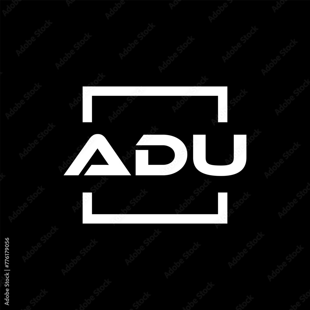 Initial letter ADU logo design. ADU logo design inside square. Stock ...