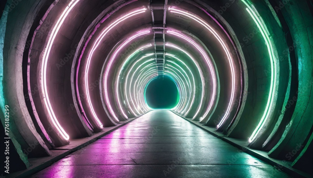 abstract tunnel of light, wallpaper texted cyberpunk style neon bright ...