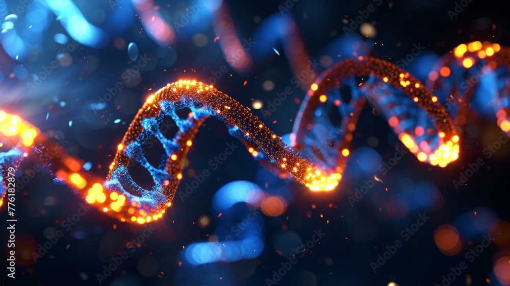 Human DNA spiral structure viewed with electron microscope Stock Photo ...