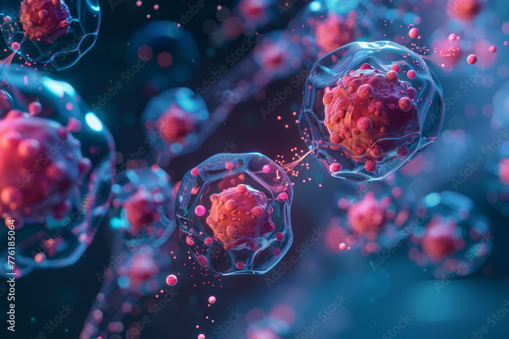 Digital Illustration Of Neural Network Showing Interconnected Neurons With Glowing Synapses