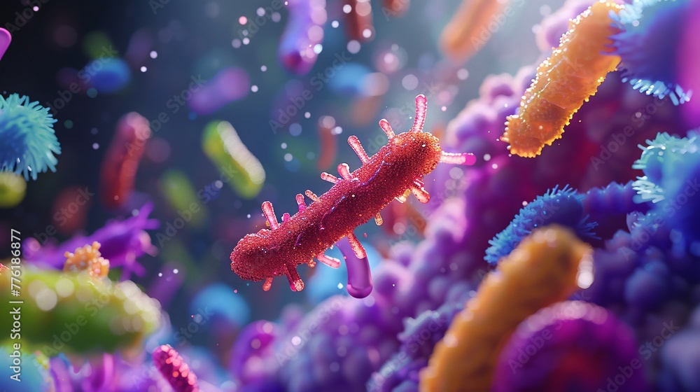 Bacteria transforming nitrogen gas into usable forms in a dynamic ...