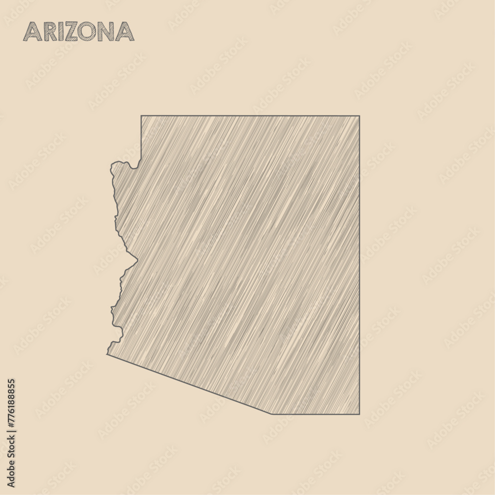 Arizona map hand drawn Sketch background vector, Japan freehand Sketch ...