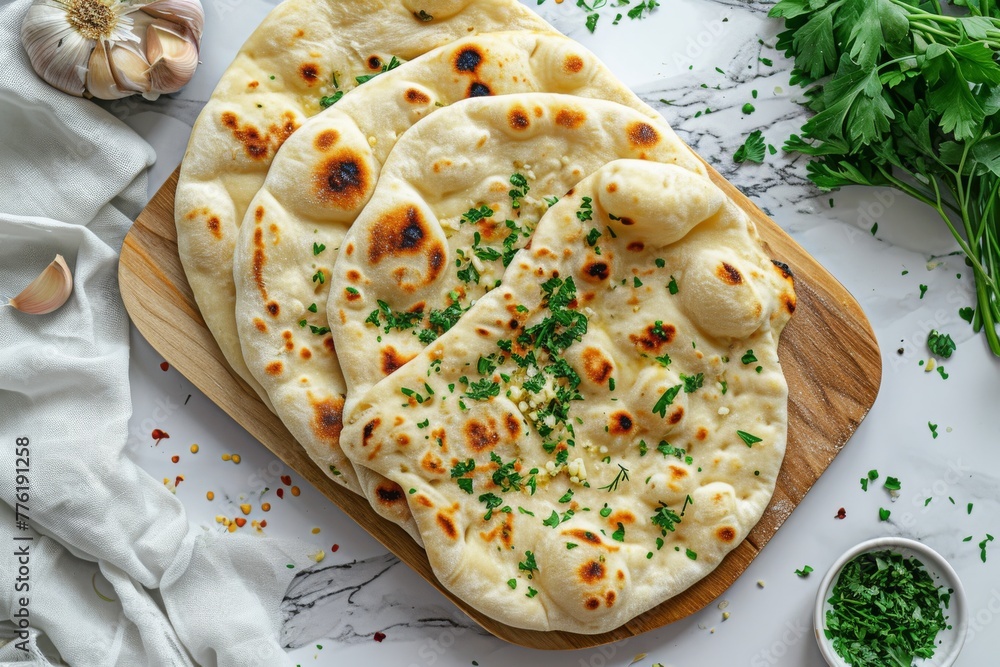 butter naan, naan wrap, naan isolated, tandoori chicken, coriander ...