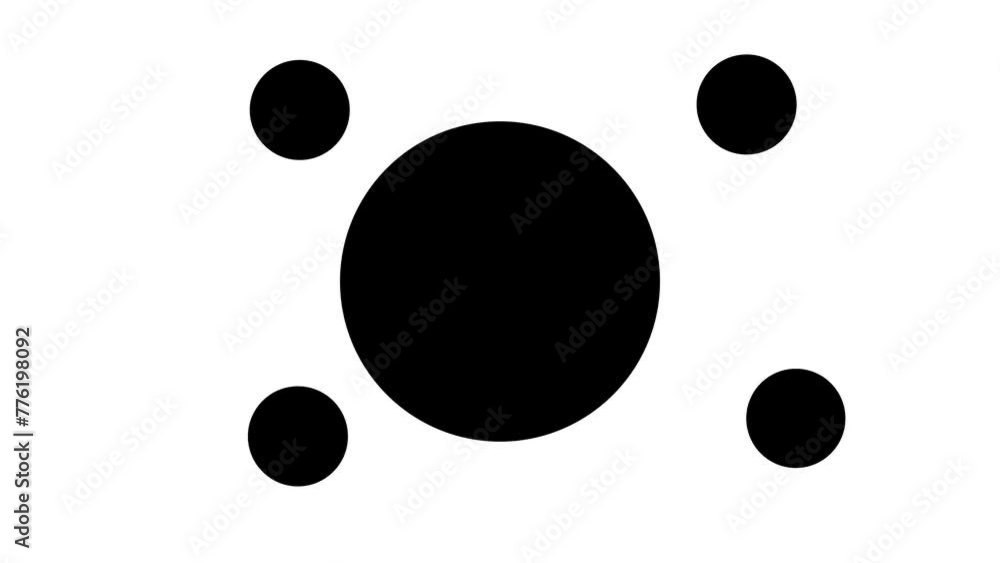 Zoom in and out animation the circle symbol. Large black symbol in the ...