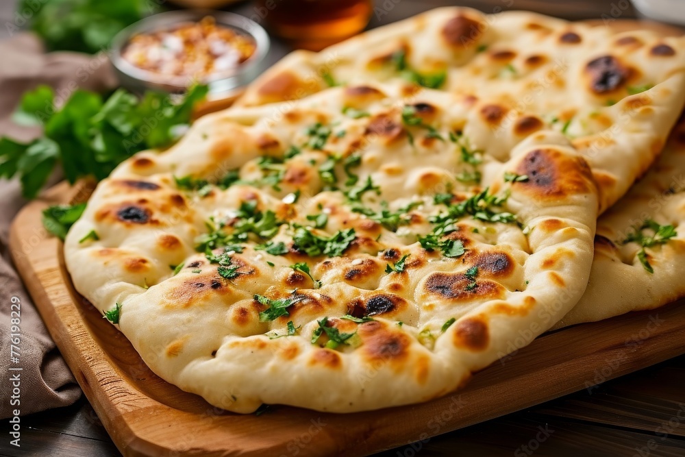 butter naan, naan wrap, naan isolated, tandoori chicken, coriander ...