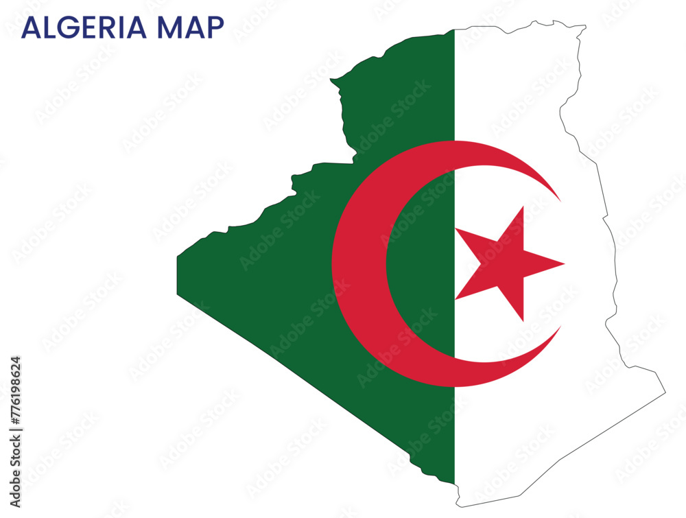 Vetor de High detailed map of Algeria. Outline map of Algeria. Africa ...