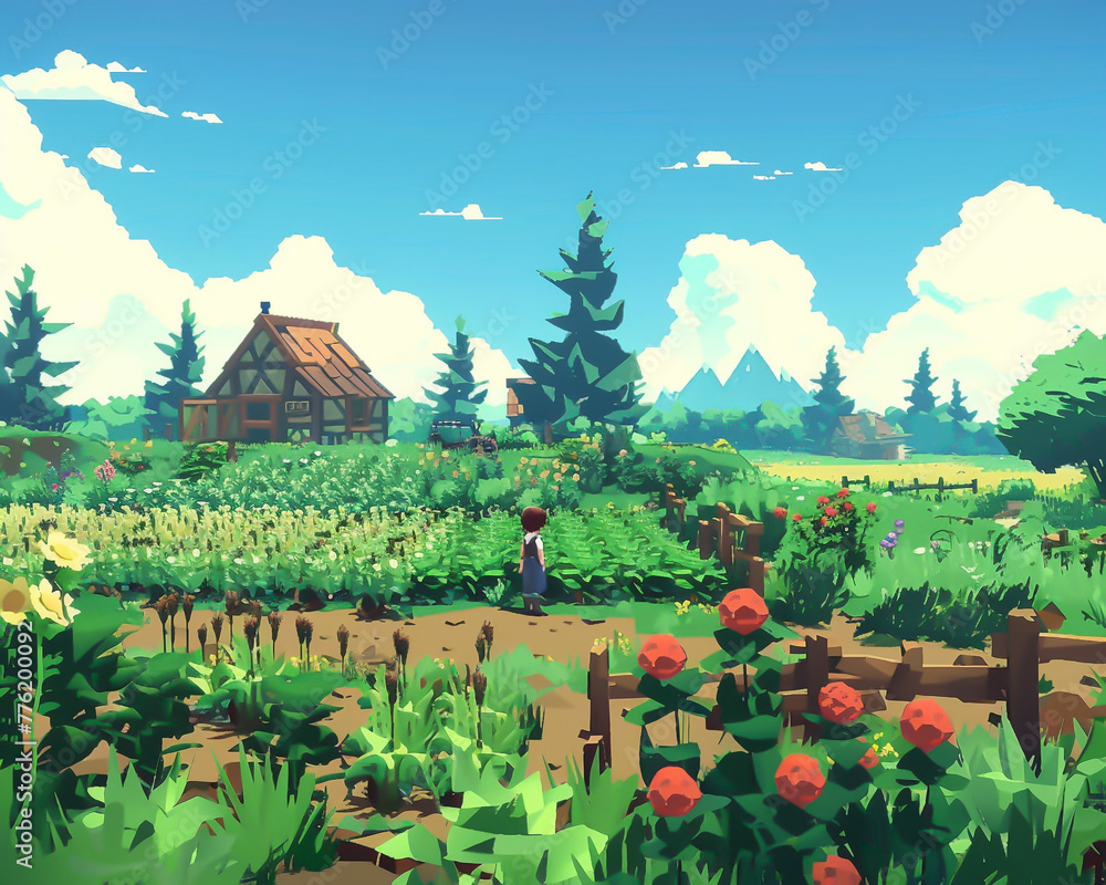 Develop a pixelated cartoon world where players can learn about ...