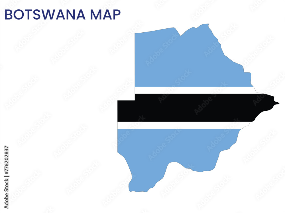 High detailed map of Botswana. Outline map of Botswana. Africa Stock ...