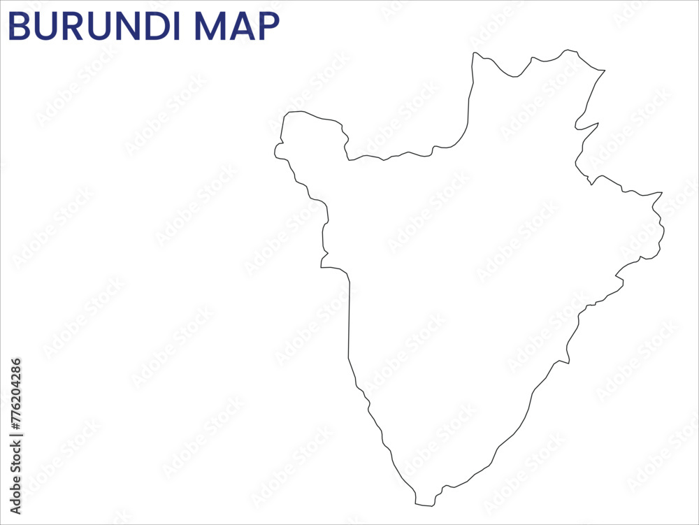 High detailed map of Burundi. Outline map of Burundi. Africa Stock ...