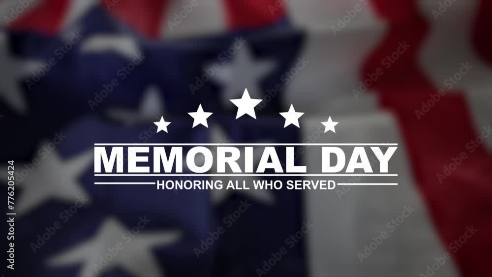Happy Memorial day animation. Memorial day. Remember and Honor banner ...