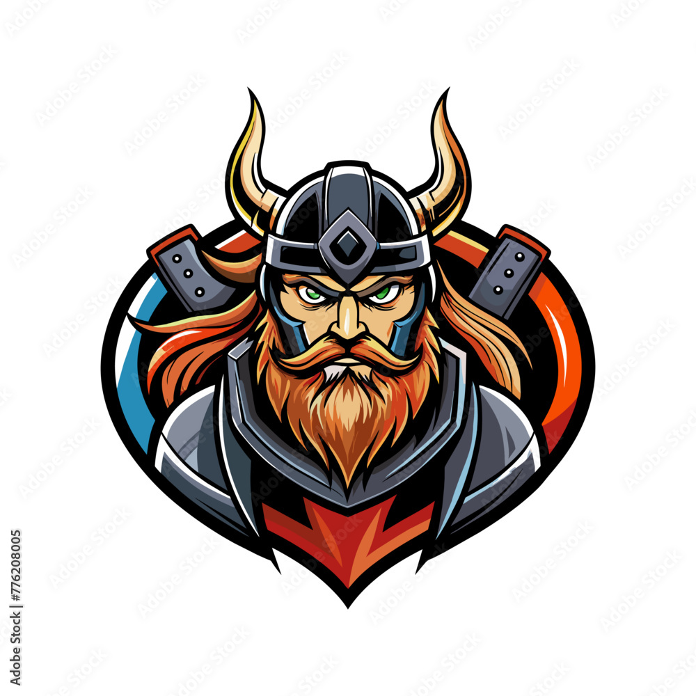 Poster Viking gaming mascot logo icon element vector graphic sign ...