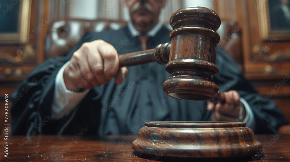 Justice Served: Framing Judge's Gavel Strike [created with generative ...