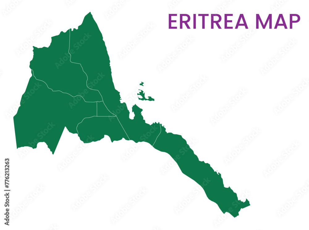 Vetor de High detailed map of Eritrea. Outline map of Eritrea. Africa ...