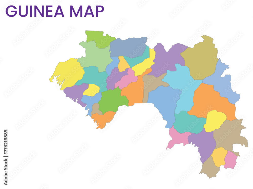 Vetor de High detailed map of Guinea. Outline map of Guinea. Africa do ...