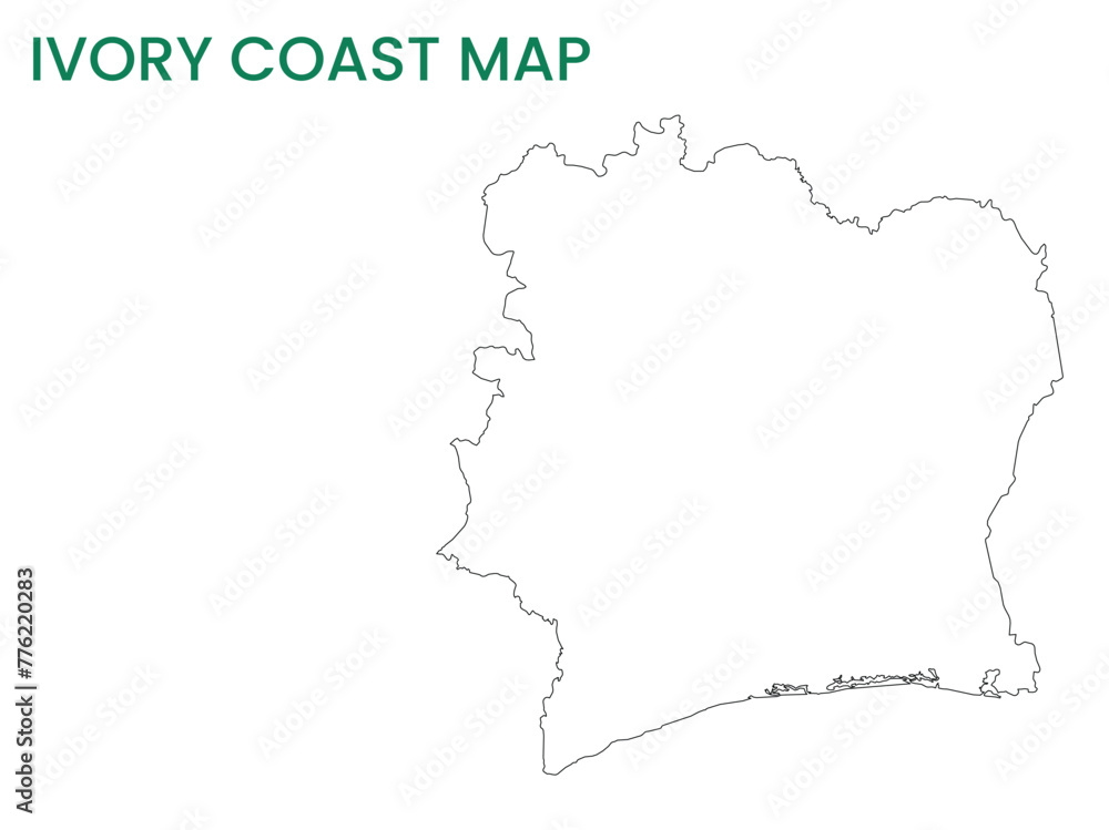 High Detailed Map Of Ivory Coast Outline Map Of Ivory Coast Africa