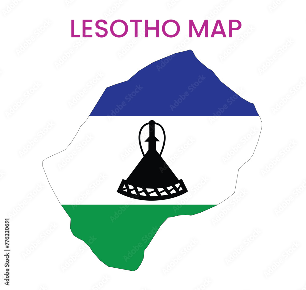 Vetor de High detailed map of Lesotho. Outline map of Lesotho. Africa ...