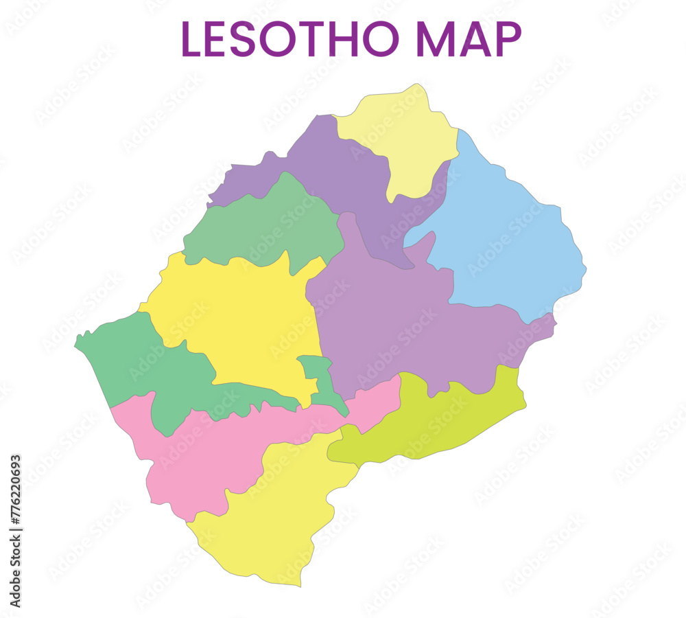 Vetor de High detailed map of Lesotho. Outline map of Lesotho. Africa ...