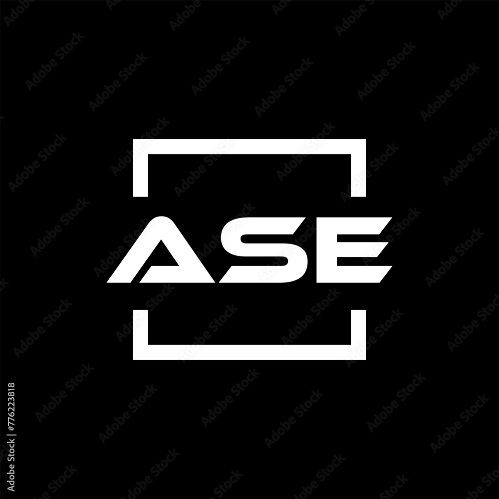 Initial letter ASE logo design. ASE logo design inside square. Stock ...